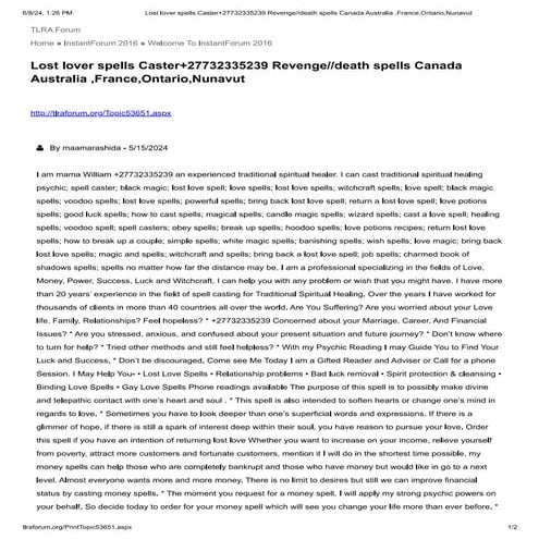 +256754810143 SPIRITUAL QUICKEST DEATH SPELL / REVENGE SPELL CASTER IN AUSTRALIA, NORWAY, ITALY ...