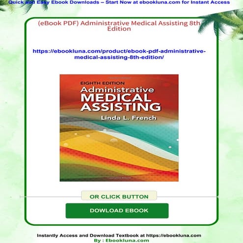 (eBook PDF) Administrative Medical Assisting 8th Edition | PDF