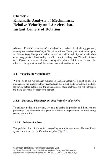 Velocity and acceleration analysis by graphical methods | PPT