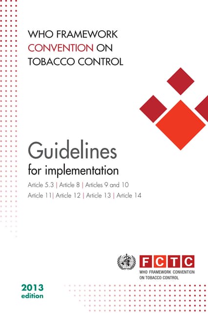 WHO framework convention on tobacco control | PPT