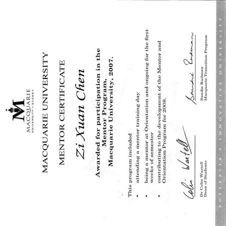 Mentor certificate | PDF