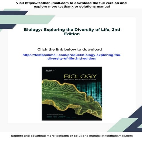 Biology: Exploring the Diversity of Life, 2nd Edition | PDF