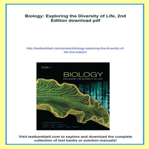 Biology: Exploring the Diversity of Life, 2nd Edition | PDF