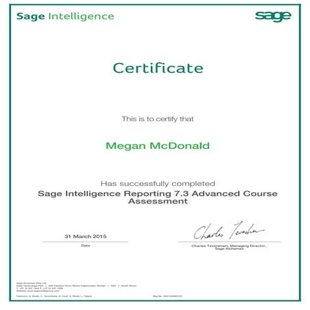 Sage Intelligence Reporting Advanced | PDF