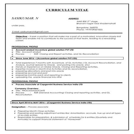 Sasikumar Resume | DOC