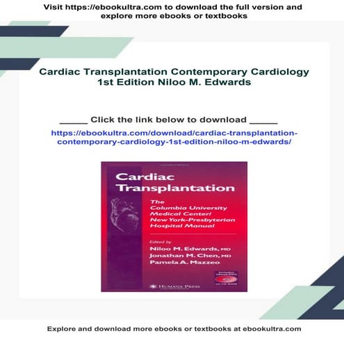 Cardiac Transplantation Contemporary Cardiology 1st Edition Niloo M ...