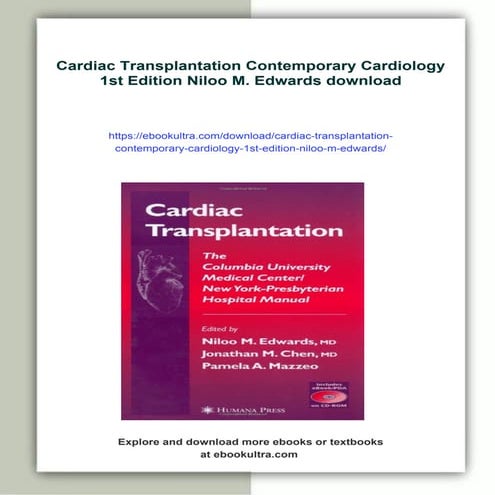 Cardiac Transplantation Contemporary Cardiology 1st Edition Niloo M ...