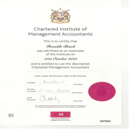 Chartered Management Accountant R Bosch | PDF