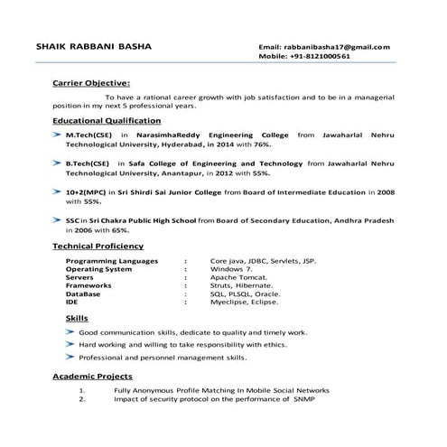 %mtech resume | DOCX