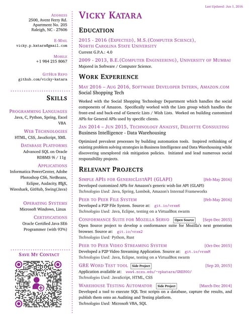 programming resume 2016a | PDF