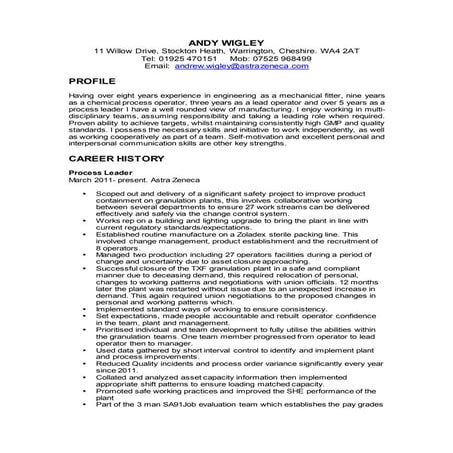 Andrew Wigley CV 2016 | PDF