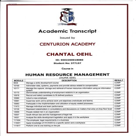 Academic Transcript -1 | PDF