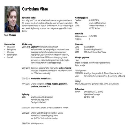 CV liggend | PDF