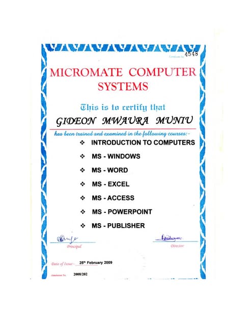 Computer certificate | PDF