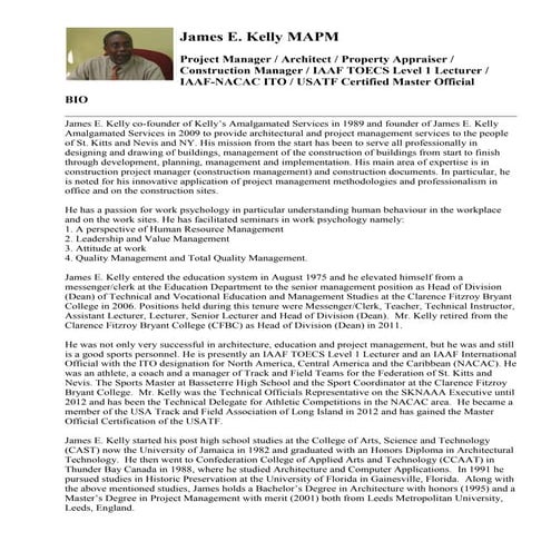 James E Kelly Bio | PDF