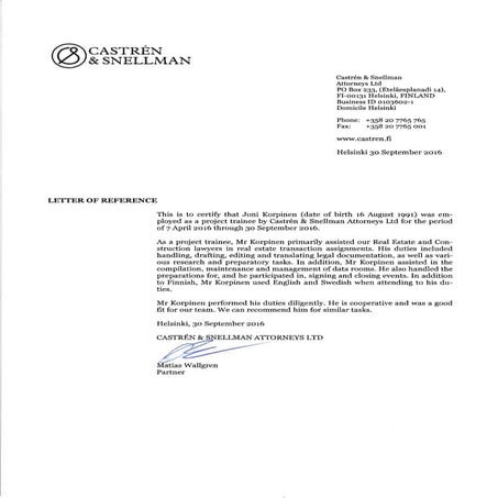 Letter of Reference | PDF