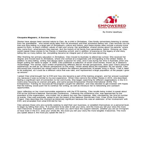 Sucess Story Cleo Pdf