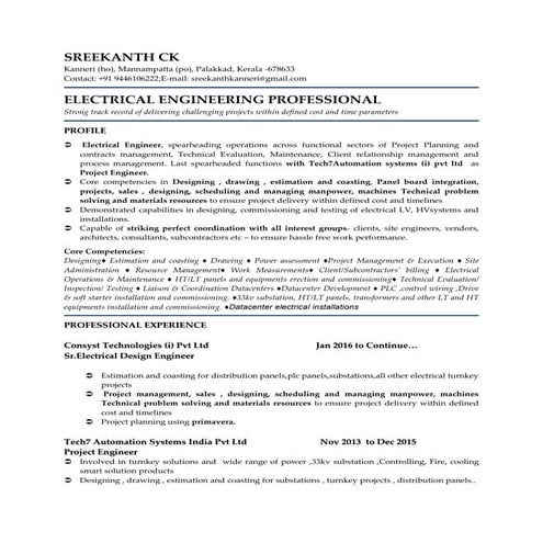 Sreekanth CV-1 | PDF