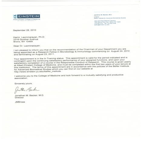 AECOM appointment letter_Harini | PDF