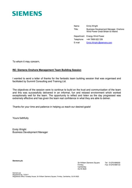 SIEMENS experience letter | PDF