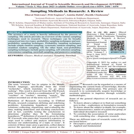 Sampling Methods in Research A Review | PDF