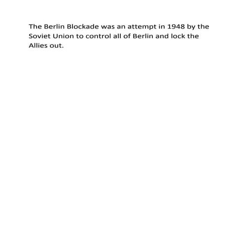 Explanation of Berlin Blockade | DOCX