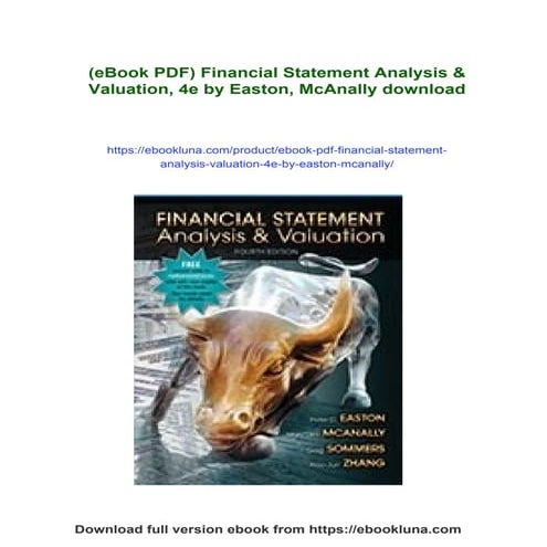 (eBook PDF) Financial Statement Analysis & Valuation, 4e by Easton, McAnally | PDF