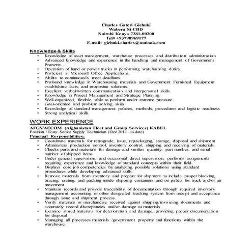 Gichuki charles -resume (cv) | DOCX