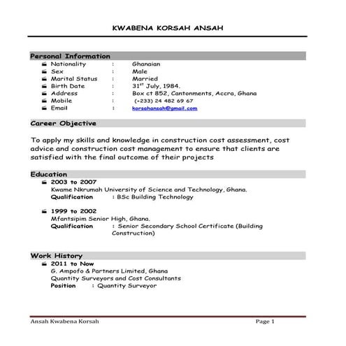 CV_Kwabena korsah ansah (1) | PDF