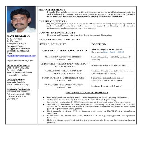 RAVI KUMAR CV July 2016 | PDF
