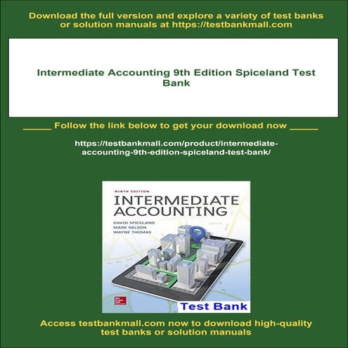 Intermediate Accounting 9th Edition Spiceland Test Bank | PDF