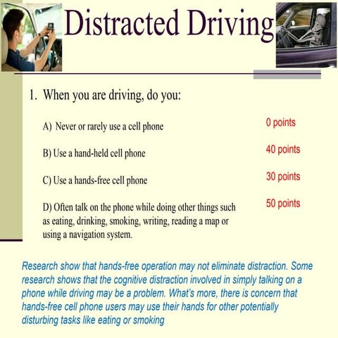 Distracted Driving Handouts | PPTX | Eye and Vision Conditions ...