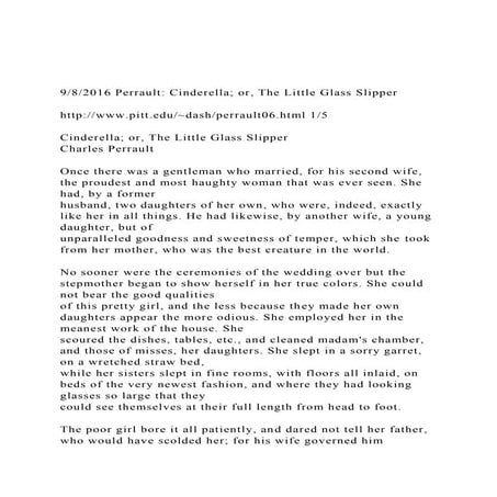 982016 Perrault Cinderella; or, The Little Glass Slipper.docx