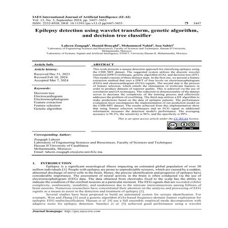 Epilepsy Detection Using Wavelet Transform Genetic Algorithm And