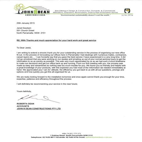 Thank you letter Bowmans | PDF