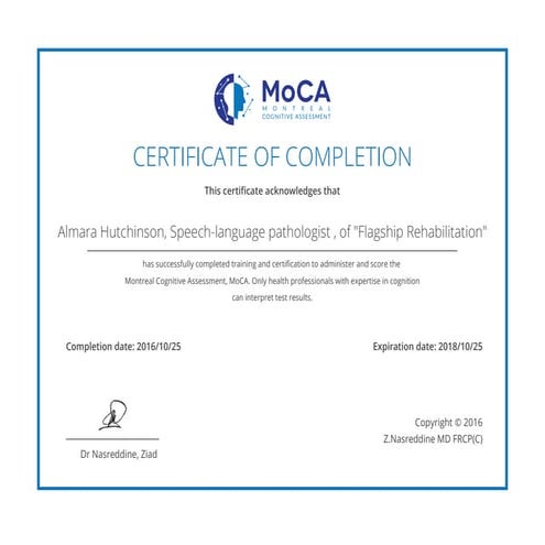 MoCA Certification | PPT