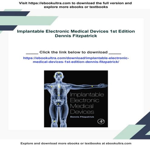 Implantable Electronic Medical Devices 1st Edition Dennis Fitzpatrick | PDF