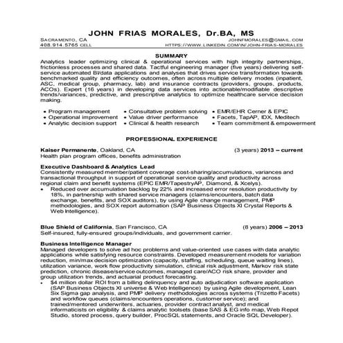 John Frias Morales, Dr.BA, MS Resume | DOCX