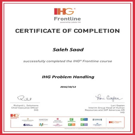 IHG ProblemHandling | PDF