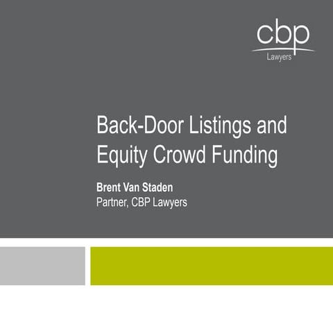 Back Door Listings & Crowd Equity Funding 2014 | PPT