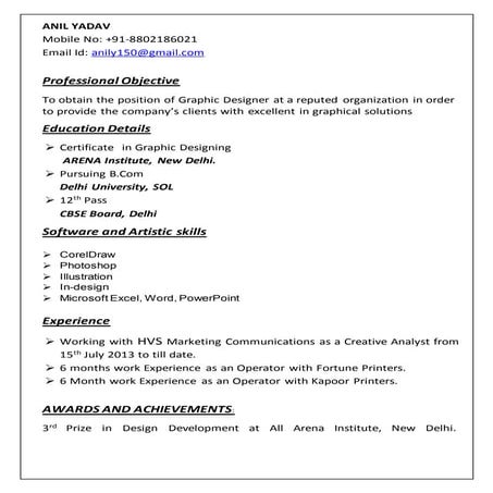 Anil Resume | DOCX