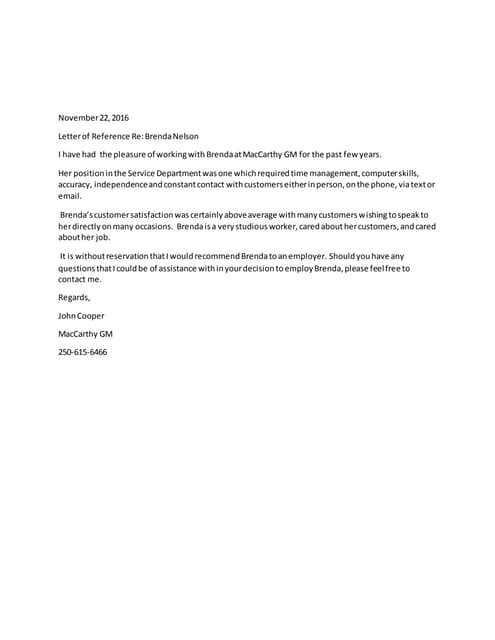 Reference letter | PDF