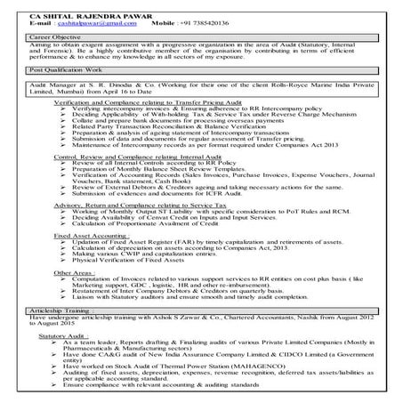 Resume - CA Shital Pawar | DOCX
