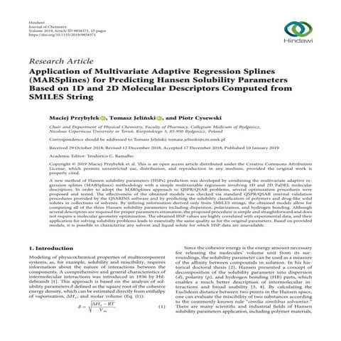 Application of Multivariate Adaptive Regression Splines (MARSplines) for Predicting Hansen ...