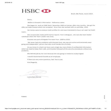 HSBC - Referensbrev - mars 2014 | PDF