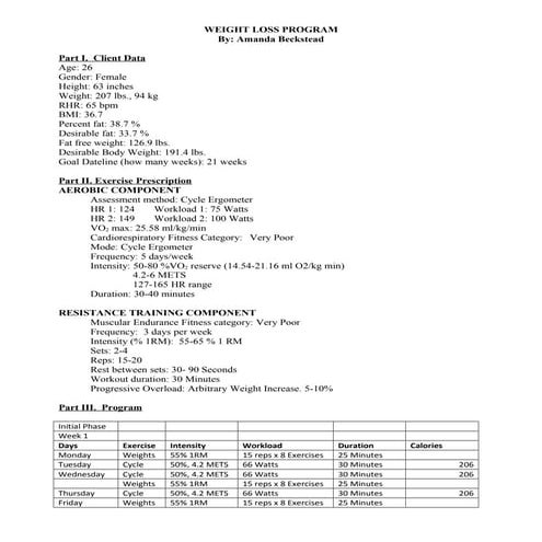 Weight loss program | DOC