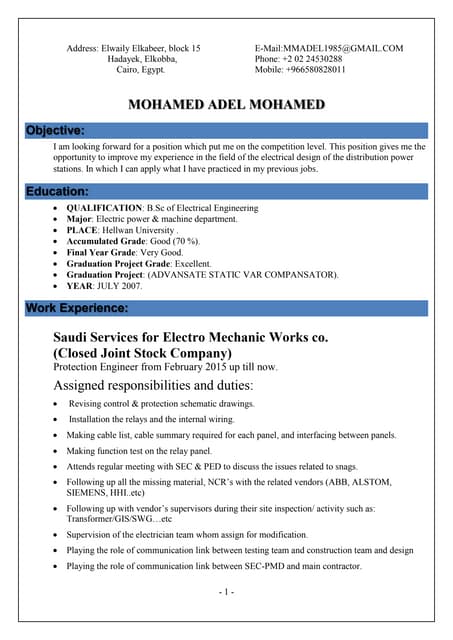 Ahmed elsayed'cv | PDF