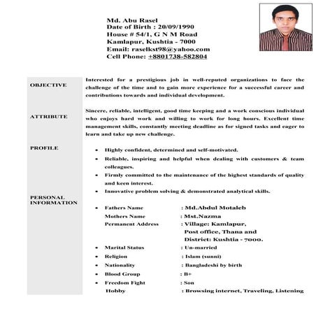 CV of Md. Abu Rasel | DOC