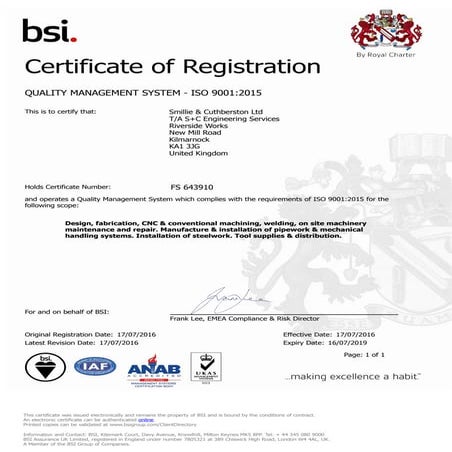 ISO 9001 2015 Certificate | PDF | Manufacturing Industry | Industries