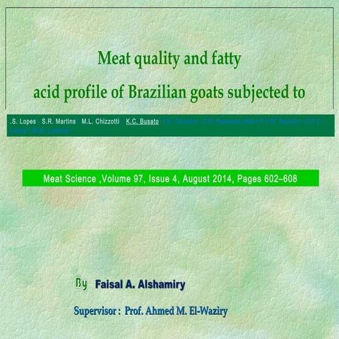 Meat quality and fatty acid profile of Brazilian goats subjected to ...